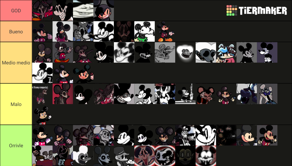 FNF Vs Mouse Design Tier List (Community Rankings) - TierMaker