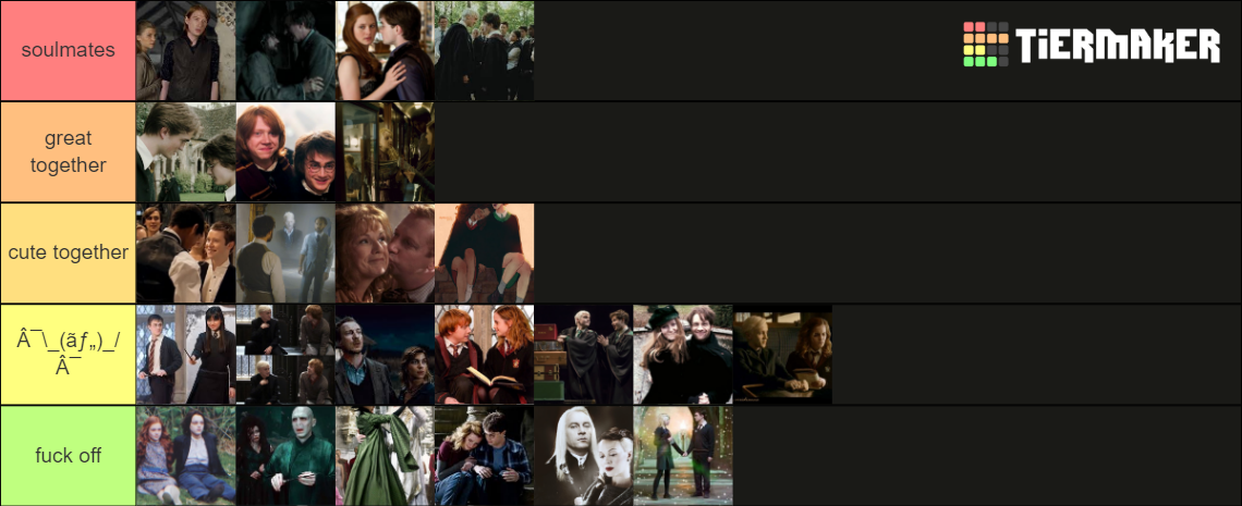 harry potter ships Tier List (Community Rankings) - TierMaker