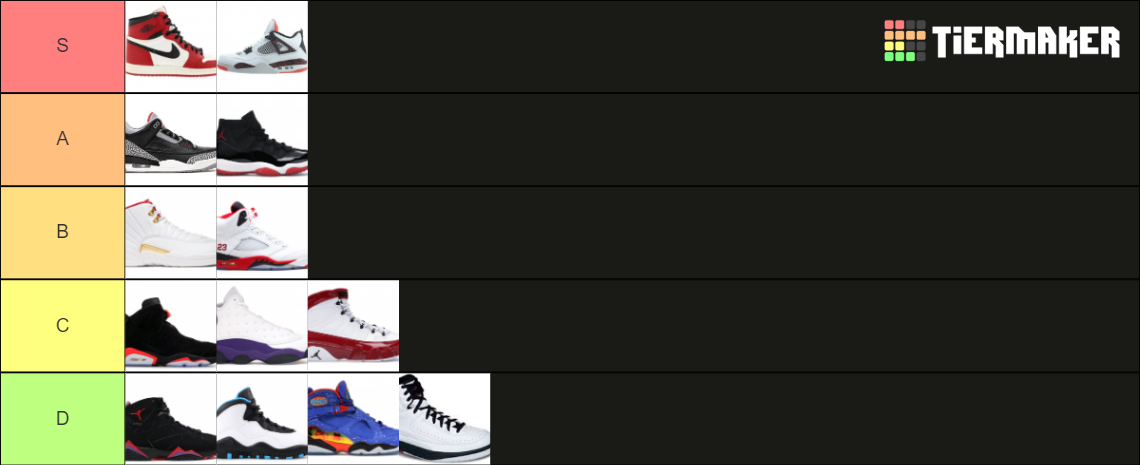 jordans (1-13) Tier List (Community Rankings) - TierMaker