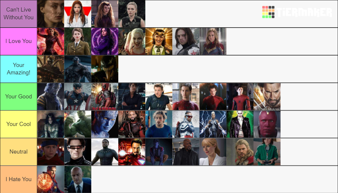 Marvel & X-Men & DC Tier List (Community Rankings) - TierMaker