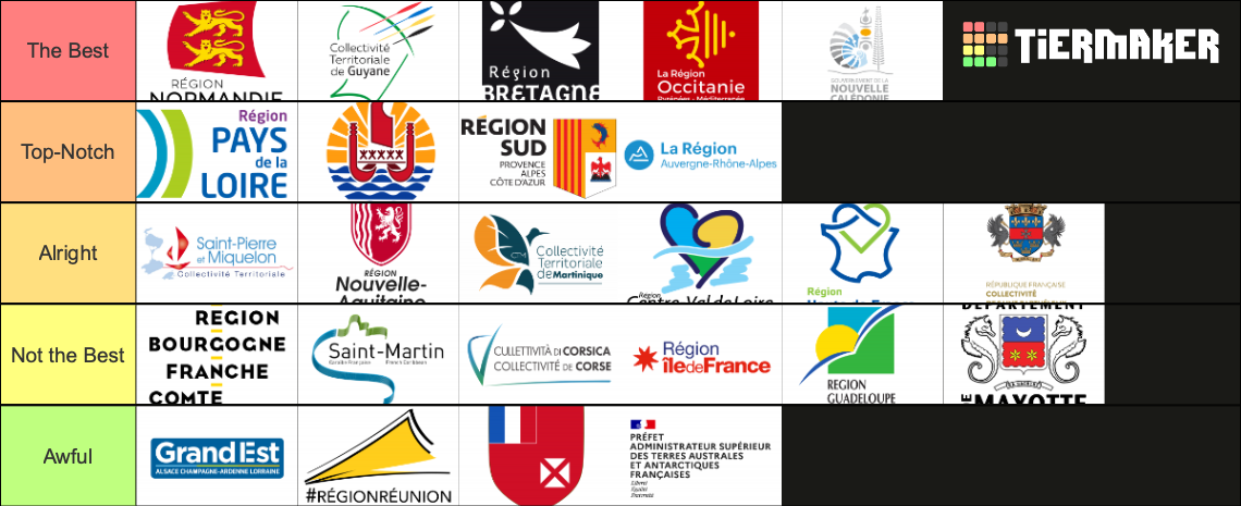 Logos of French Regions and Territories Tier List (Community Rankings ...