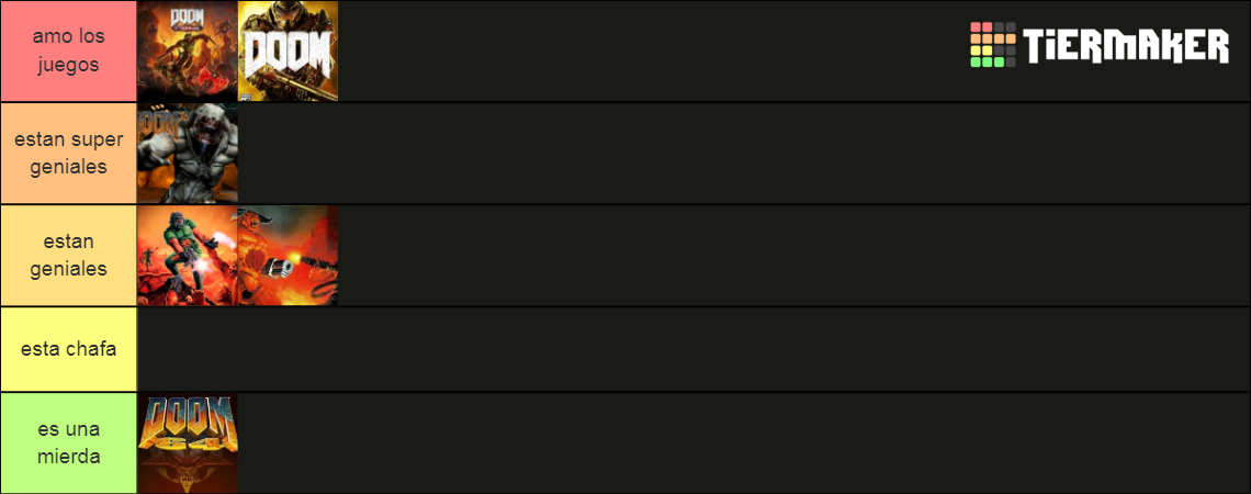 plantilla de doom juego de doom del mas chafa al mas genial Tier List (Community Rankings ...
