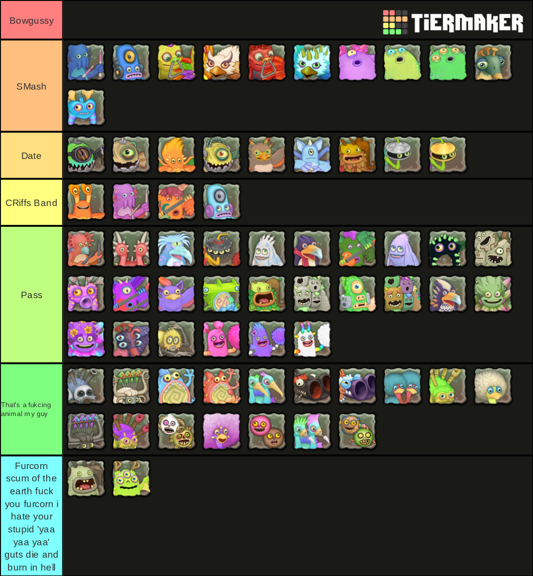 My Singing Monsters (ALL ALL ALL MONSTERS) Tier List (Community Rankings) - TierMaker