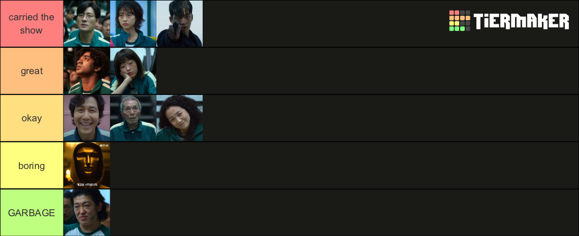 Squid Game Character Tier List (Community Rankings) - TierMaker