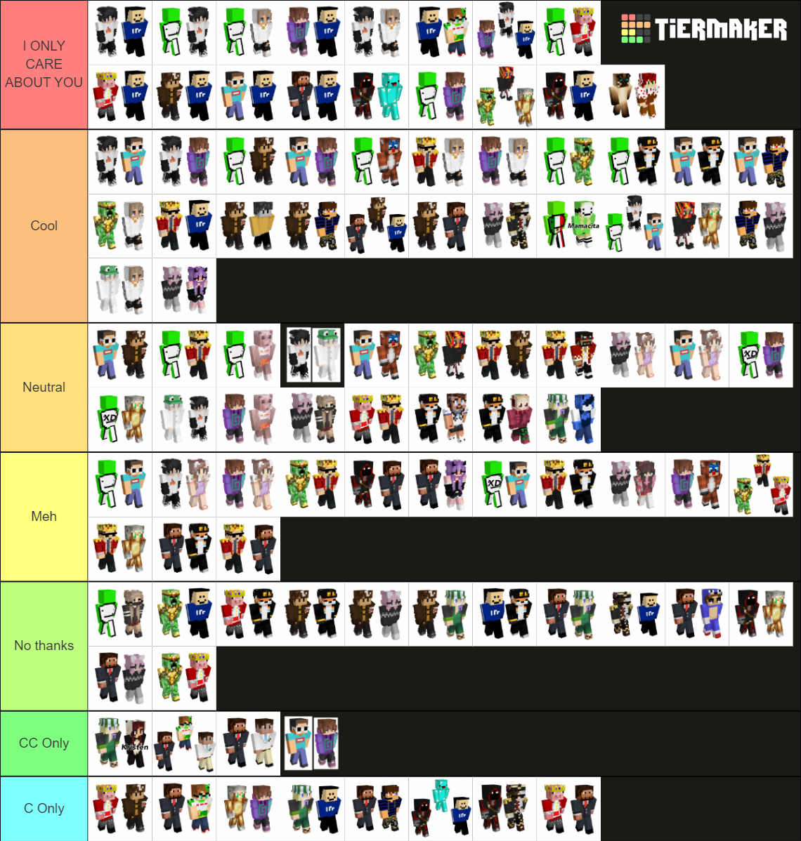 Dreamsmp & friends ships Tier List (Community Rankings) - TierMaker