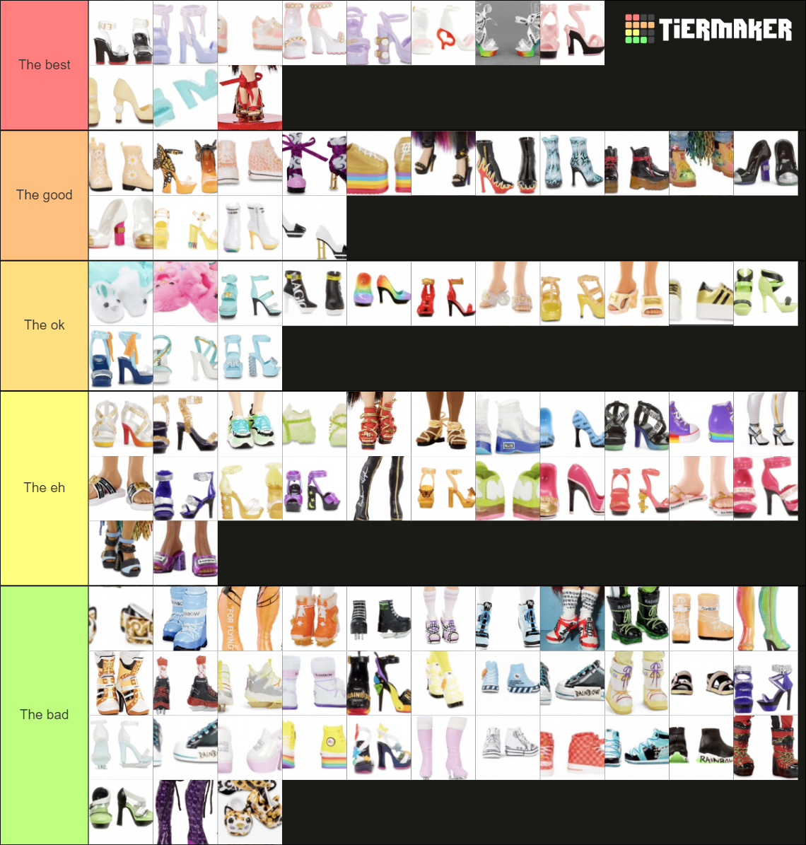 Rainbow High Shoes Tier List (Community Rankings) - TierMaker