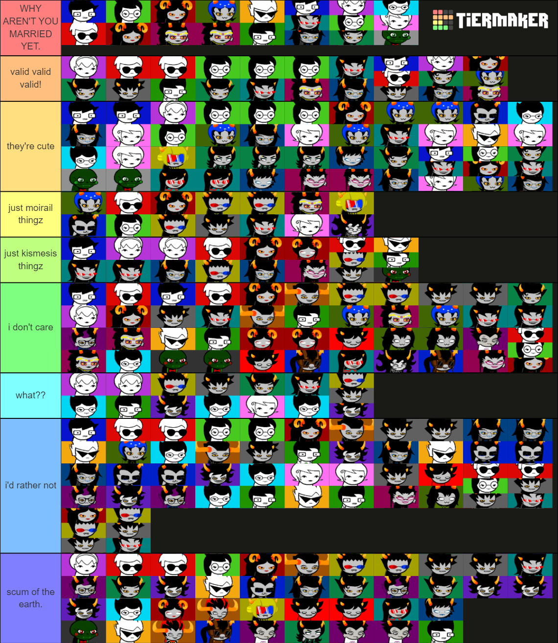homestuck ships! Tier List (Community Rankings) - TierMaker