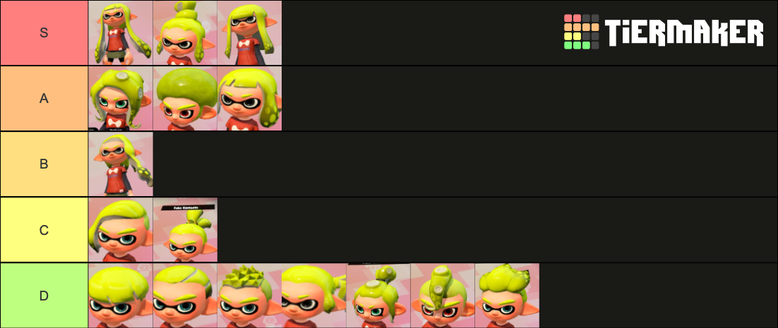 Splatoon 2 Hairstyle Tier List (Community Rankings) - TierMaker