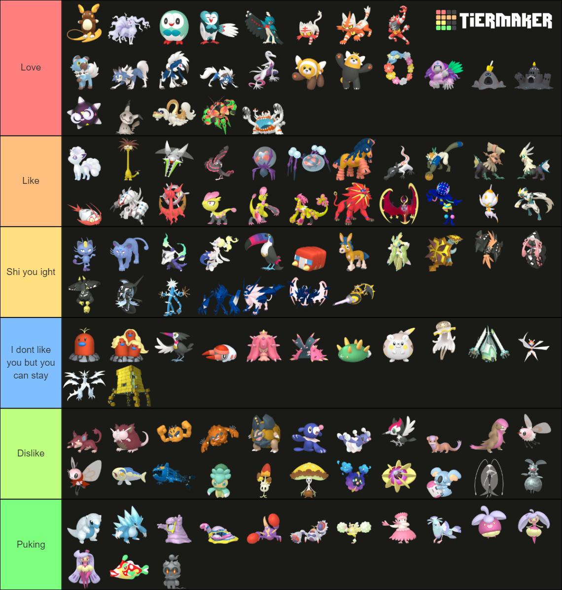 All Generation 7 Shiny Pokemon Tier List (Community Rankings) - TierMaker
