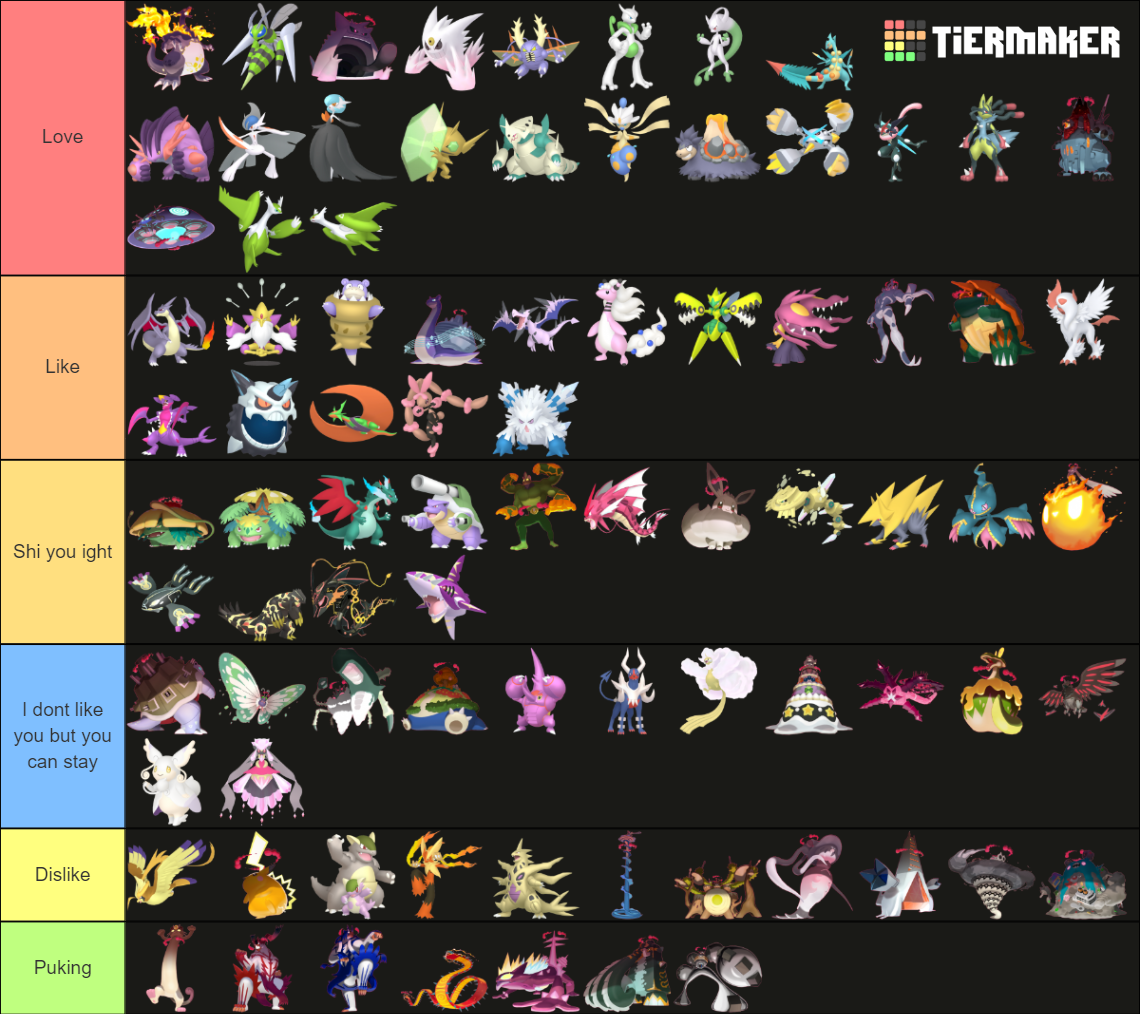 All Mega And Gmax Shiny Pokémon Until Gen 8 Tier List Community Rankings Tiermaker