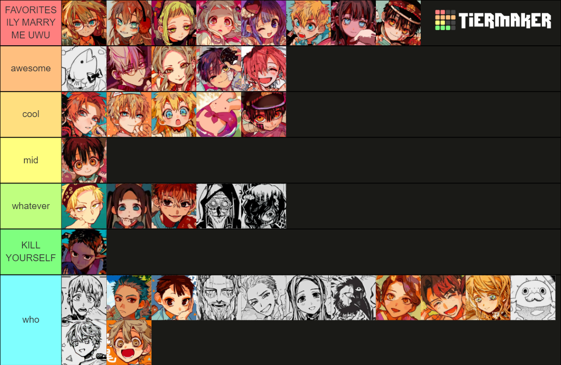 [Toilet-Bound Hanako-kun] Characters Tier List (Community Rankings) - TierMaker