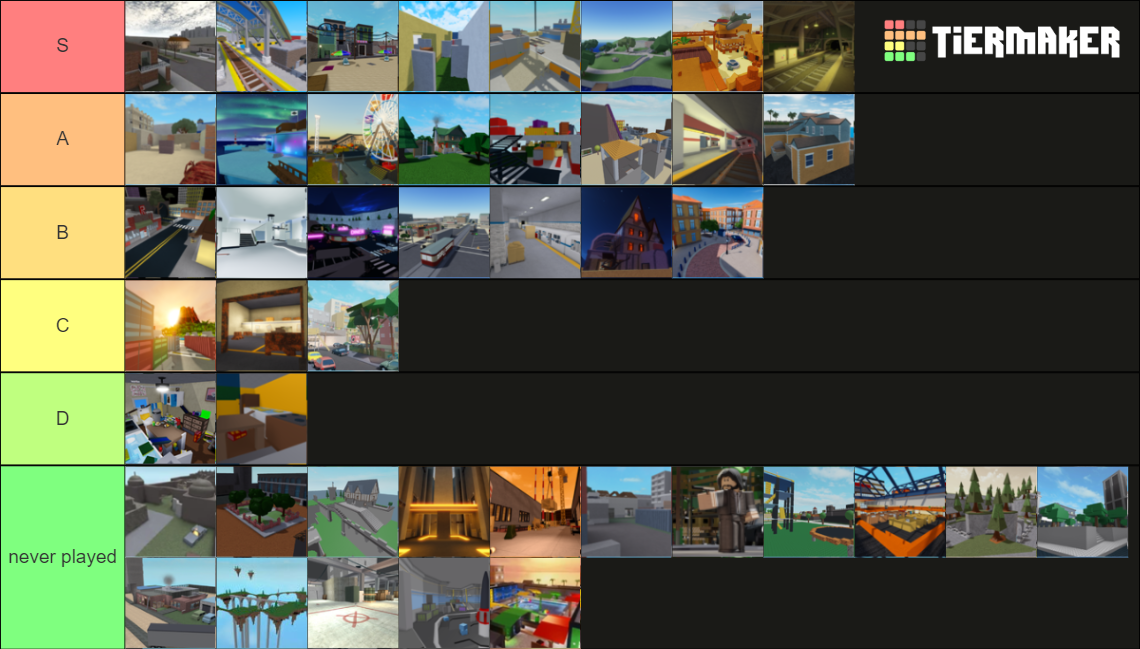 Arsenal ROBLOX maps Tier List (Community Rankings) - TierMaker