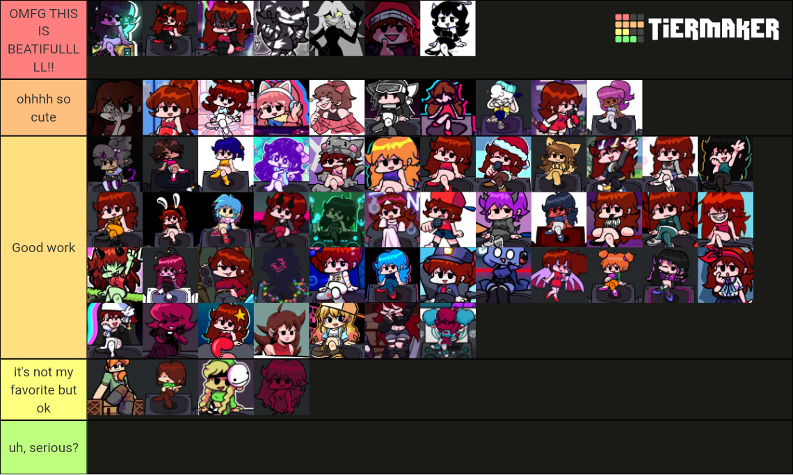 FNF GF SKINS TIERLIST Tier List (Community Rankings) - TierMaker