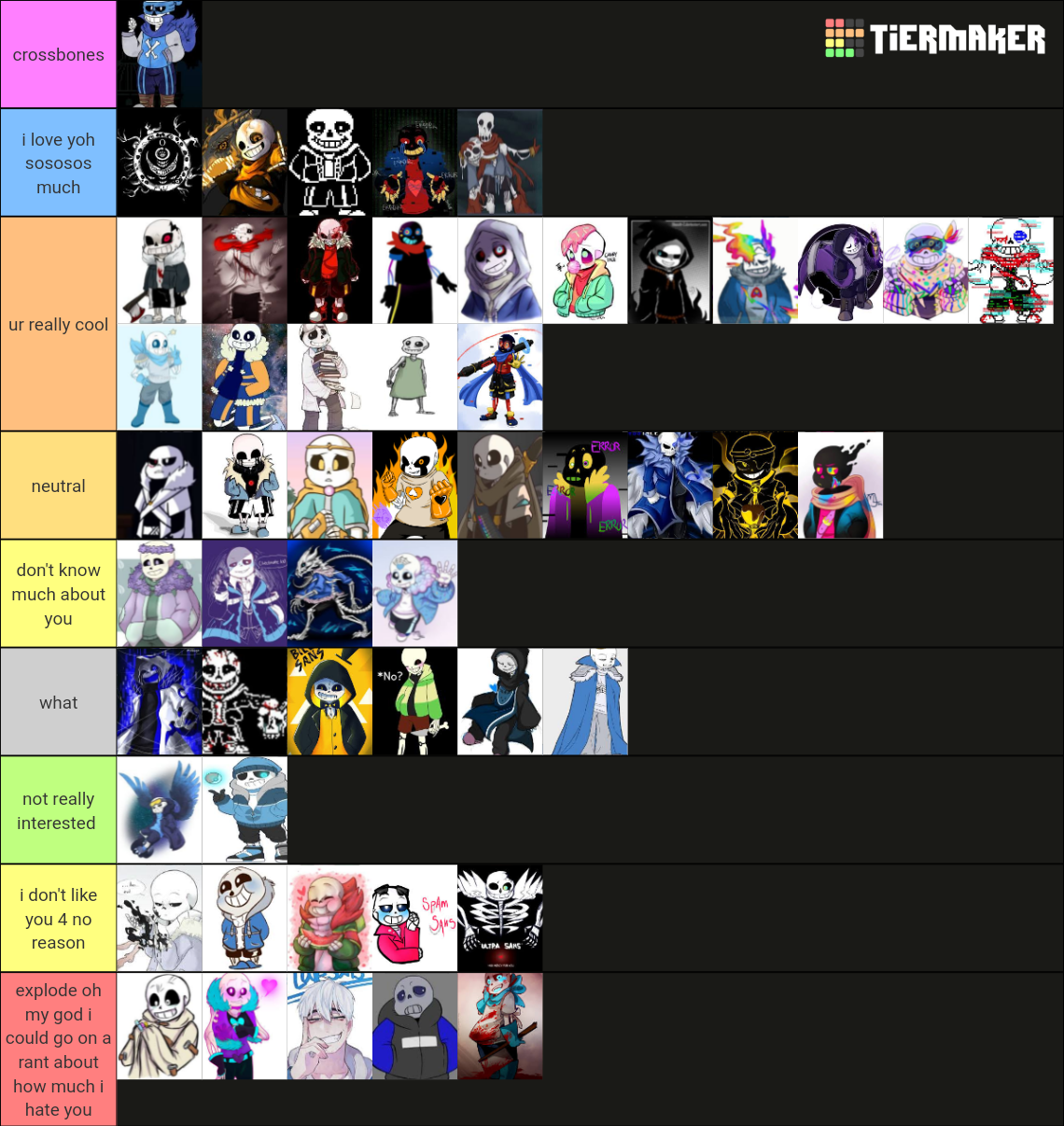 Undertale Aus - Sans (Remake) Tier List (Community Rankings) - TierMaker