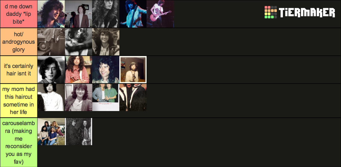 Jimmy Page Hairstyles 1965-1990s Tier List (Community Rankings) - TierMaker