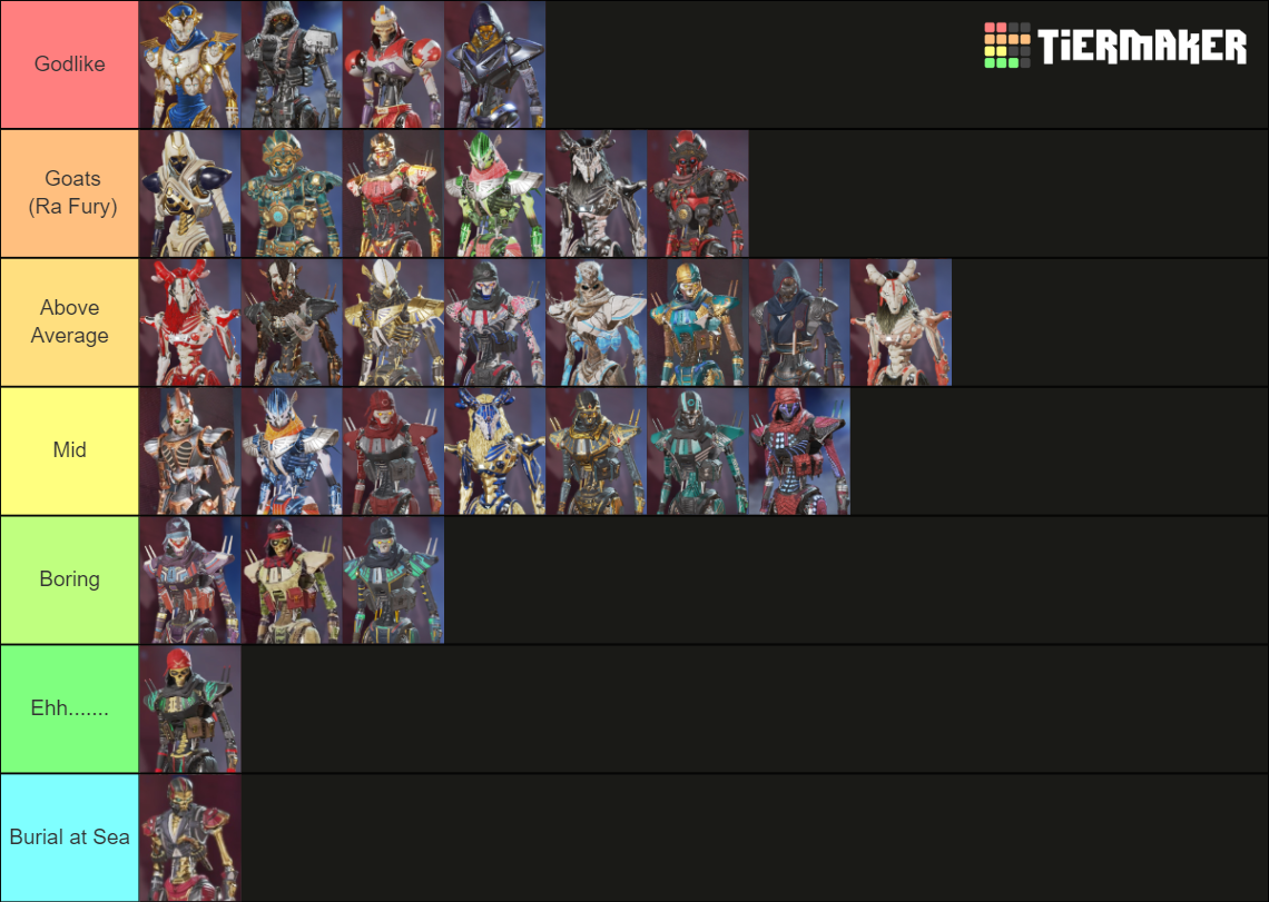Apex Legends Revenant skins Tier List (Community Rankings) - TierMaker