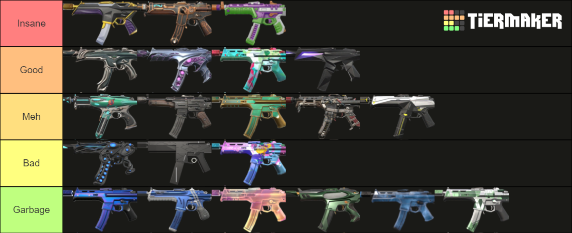 Valorant Spectre Skin Tierlist Tier List (Community Rankings) - TierMaker