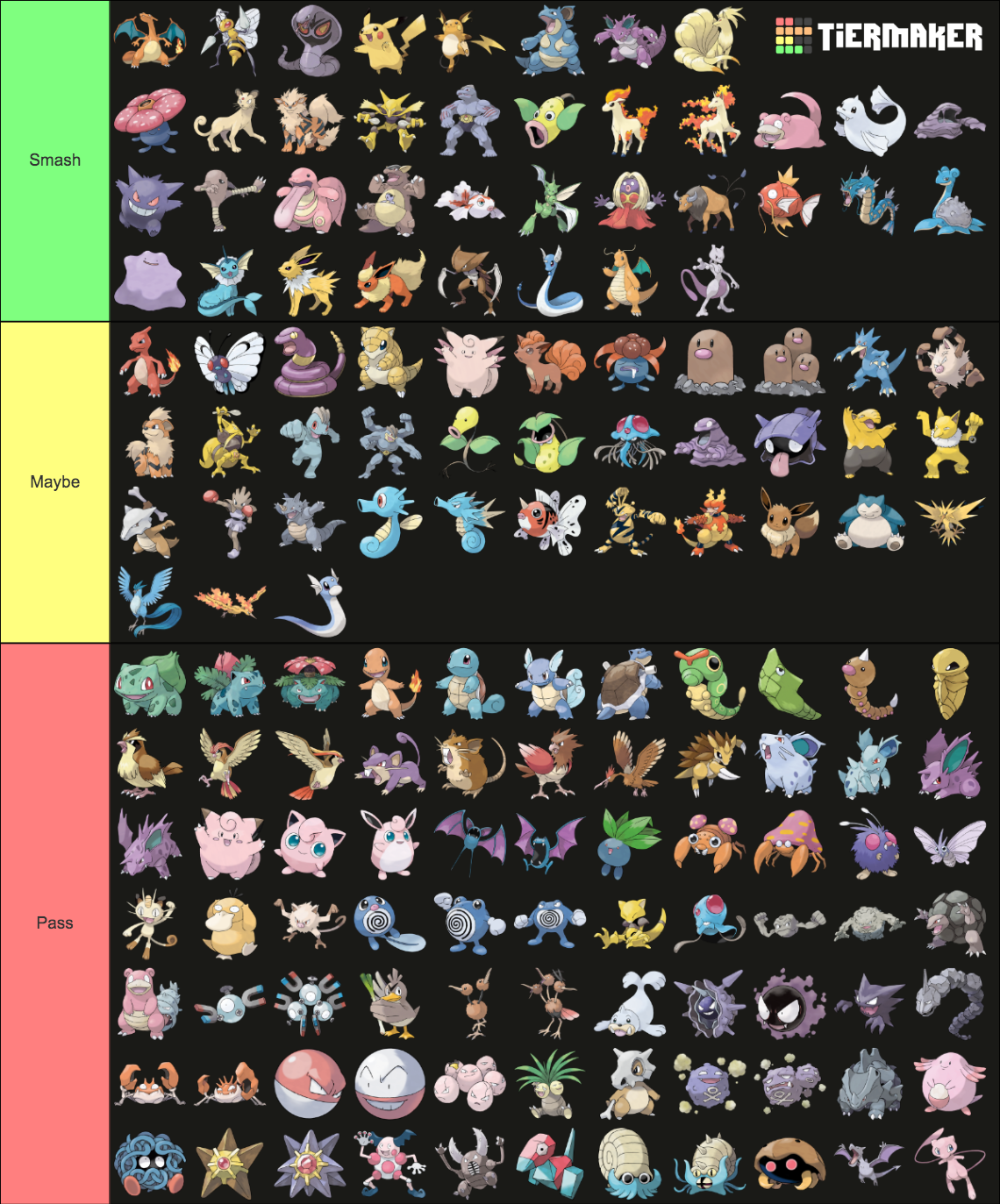 pokemon gen 1 Tier List (Community Rankings) - TierMaker