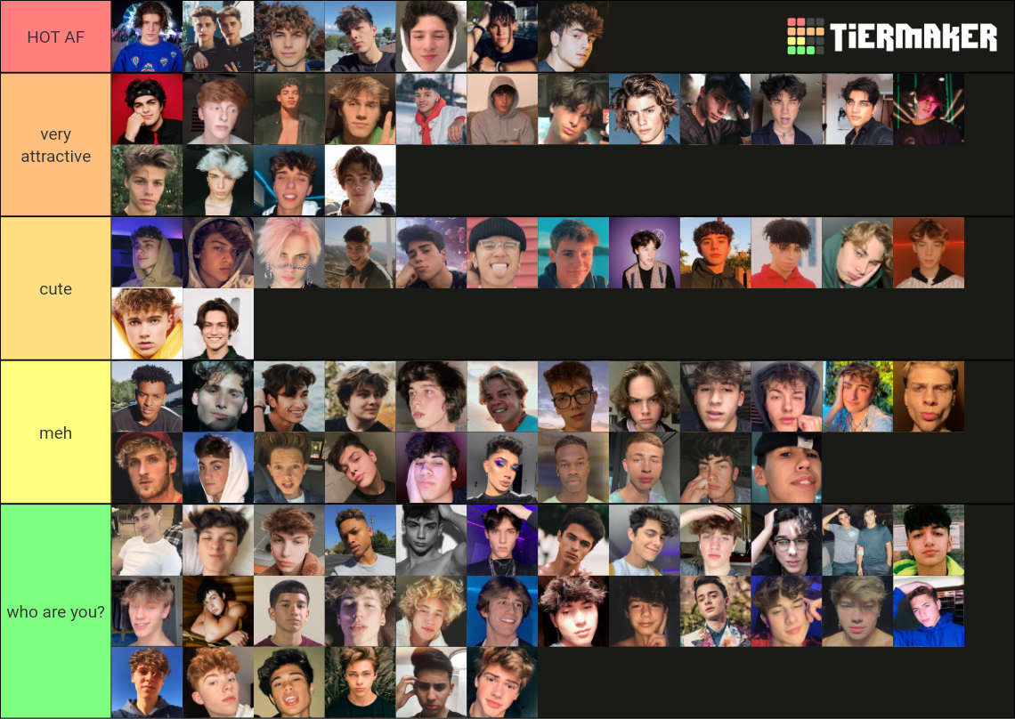 Tik Tok boys (full list) Tier List (Community Rankings) - TierMaker