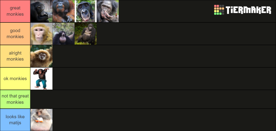 Monkey Tier List (Community Rankings) - TierMaker