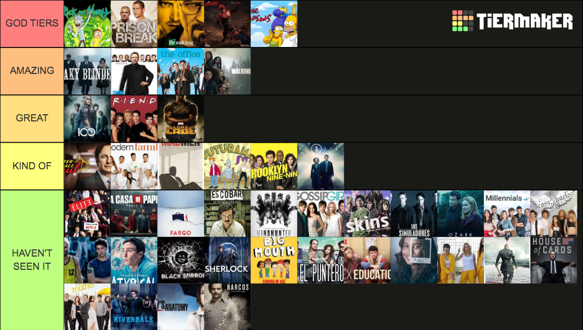 SERIES TIER LIST GOD Tier List (Community Rankings) - TierMaker