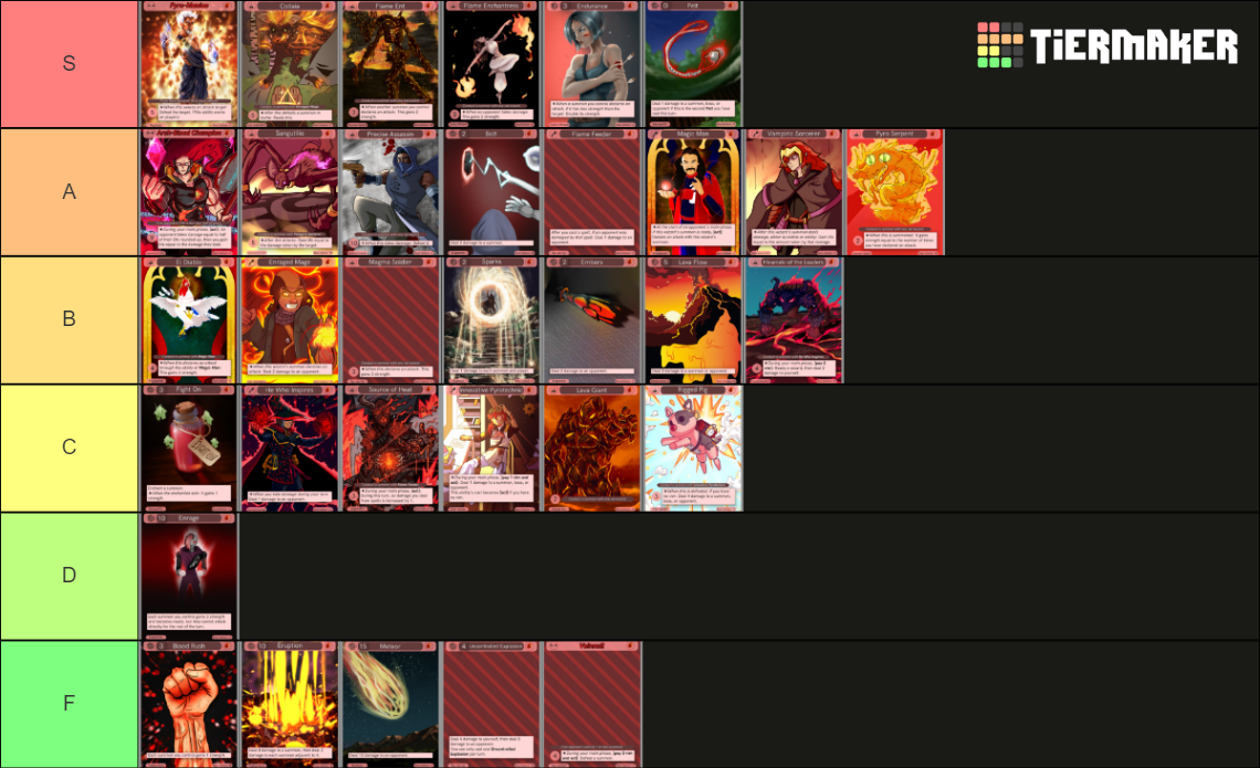 Red BOS Cards Tier List (Community Rankings) - TierMaker