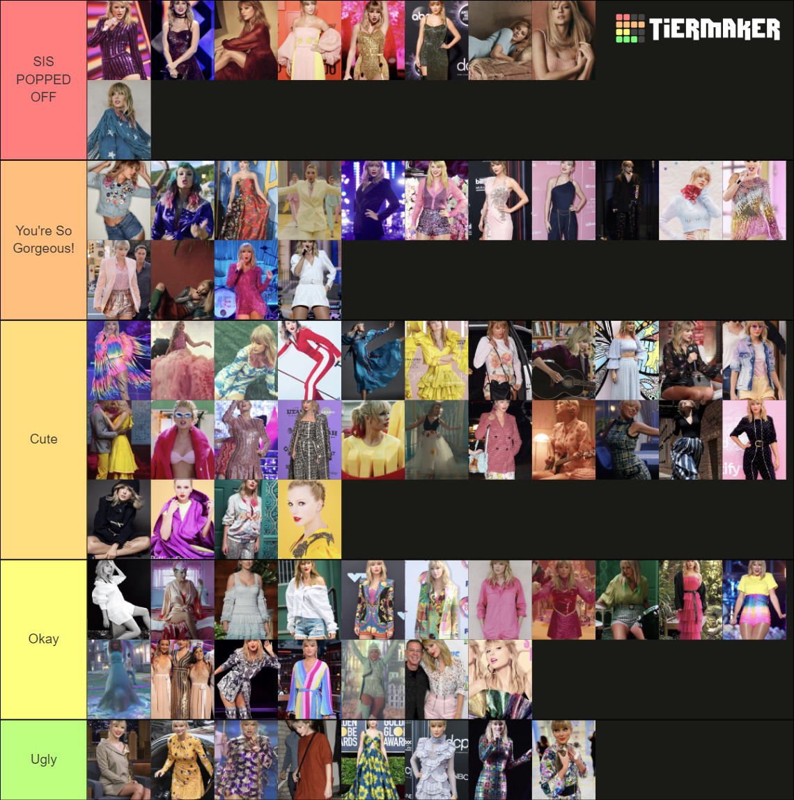 Taylor Swift Lover Outfits Tier List (Community Rankings) - TierMaker