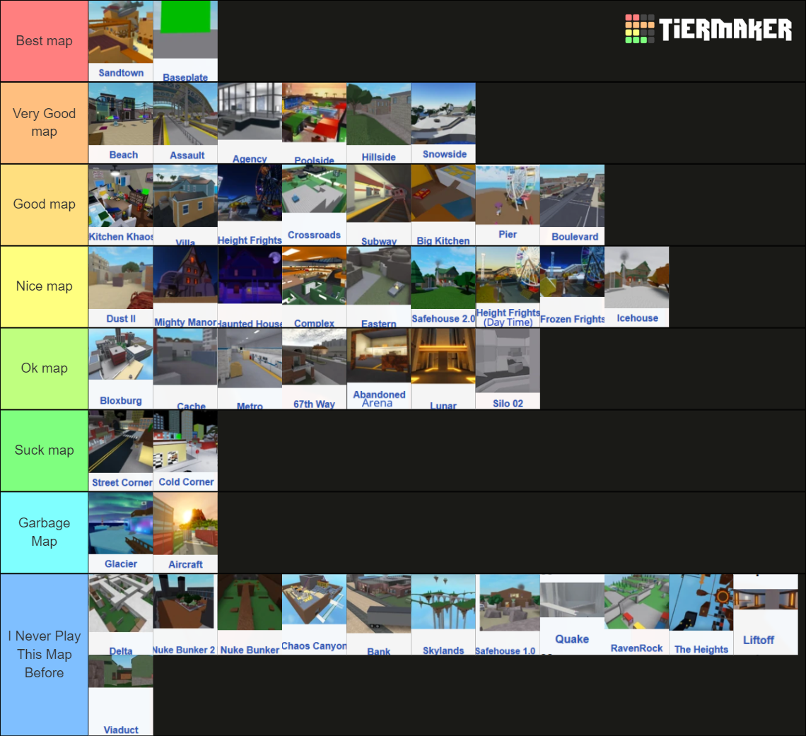 Roblox Arsenal Map Tier List (Community Rankings) - TierMaker