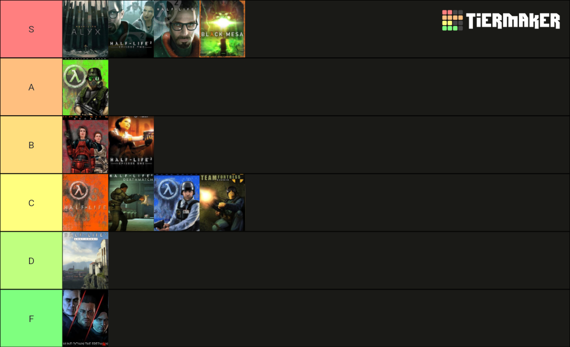 Half Life Complete Tier List (Community Rankings) - TierMaker