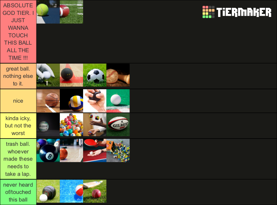 Balls, Balls, Balls Tier List (Community Rankings) - TierMaker