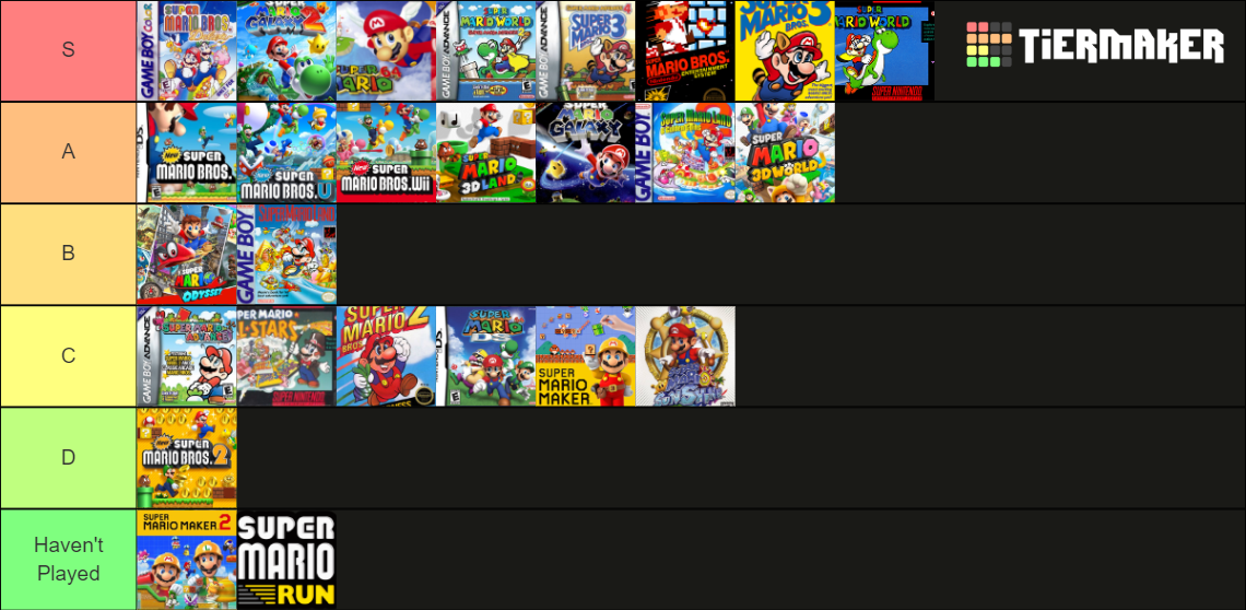 Super Mario Bros Games Tier List (Community Rankings) - TierMaker