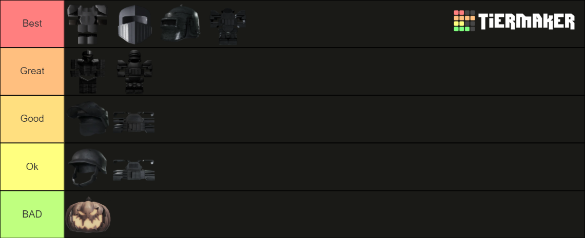 Criminality Armour including event armours Tier List (Community ...