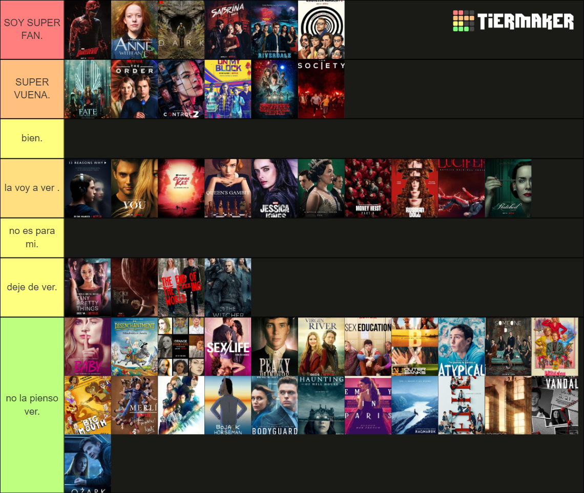 Netflix original series Tier List (Community Rankings) - TierMaker