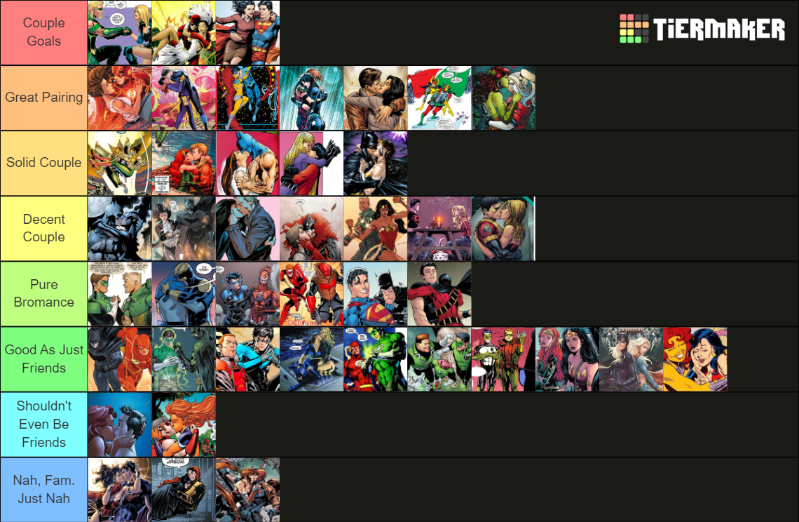 DC Couples Tier List (Community Rankings) - TierMaker