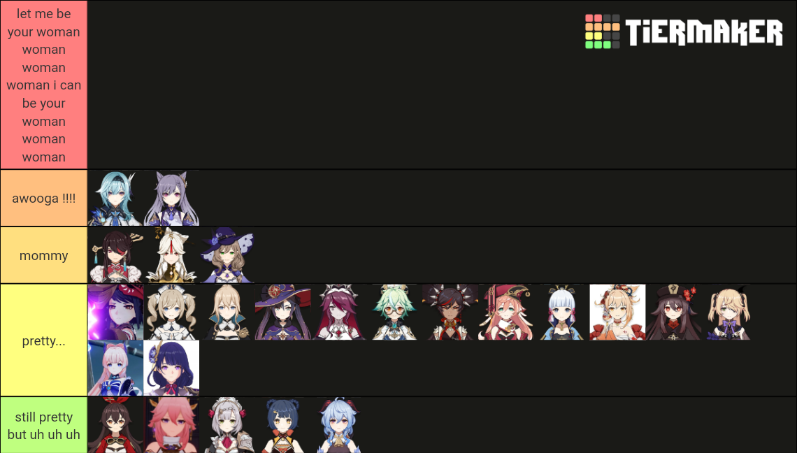 genshin women Tier List (Community Rankings) - TierMaker