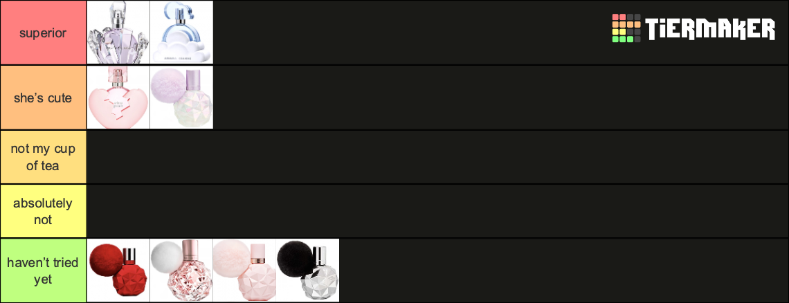 ariana grande perfume ranking Tier List (Community Rankings) - TierMaker