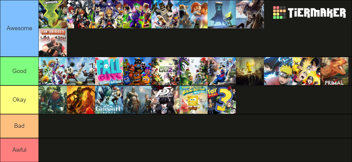 Our Games Tier List (Community Rankings) - TierMaker