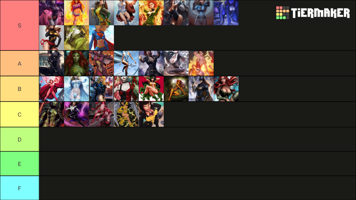 DC and Marvel Heroines Rank Tier List (Community Rankings) - TierMaker