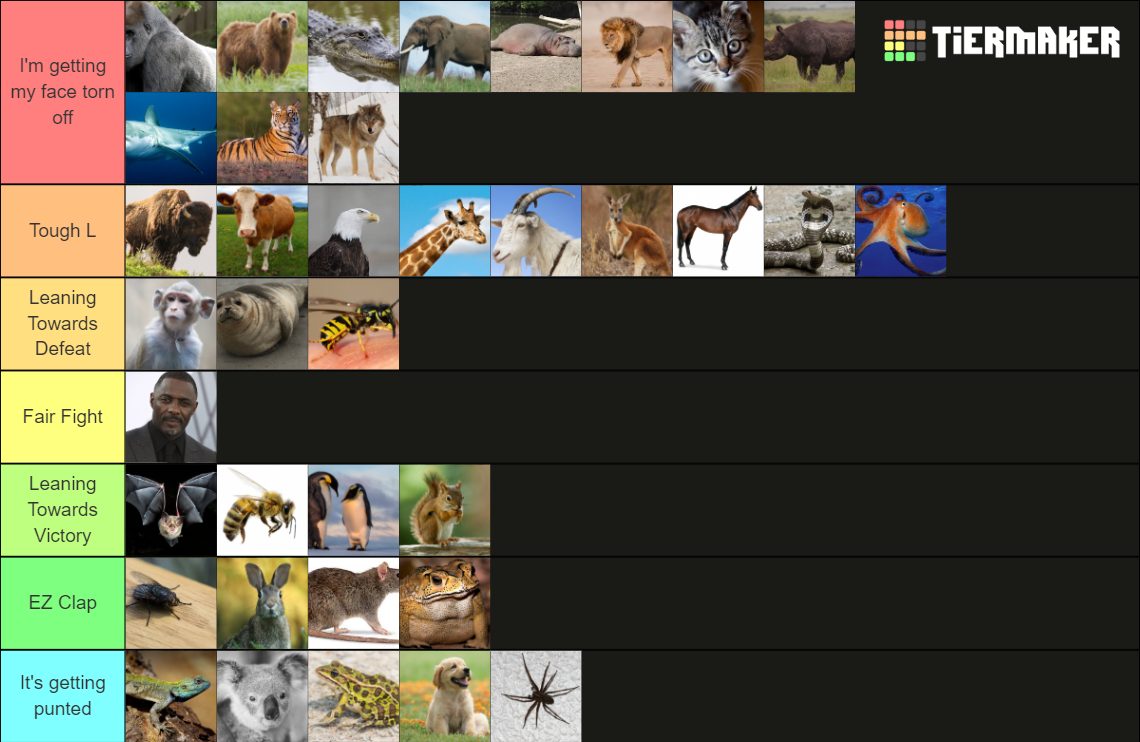 Animal Fight Tier List (Community Rankings) - TierMaker
