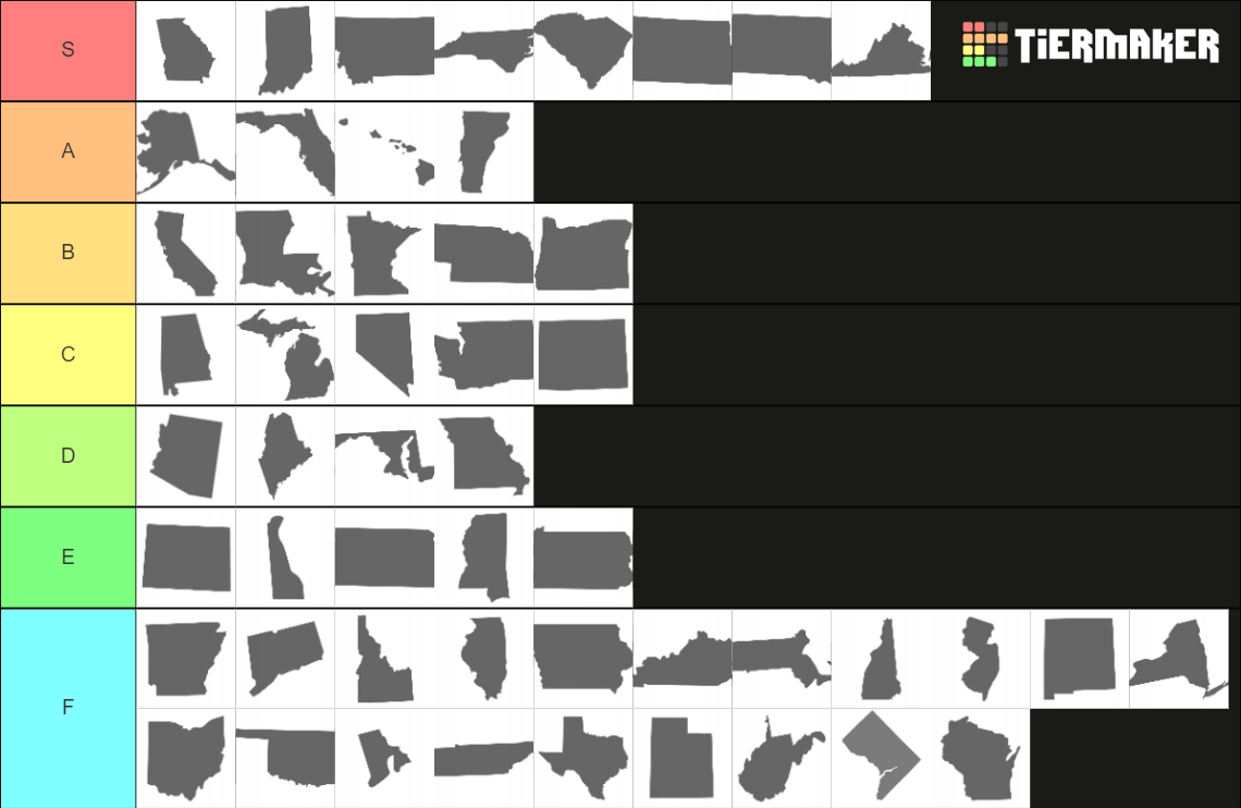 The United States of America Ranked Tier List (Community Rankings ...