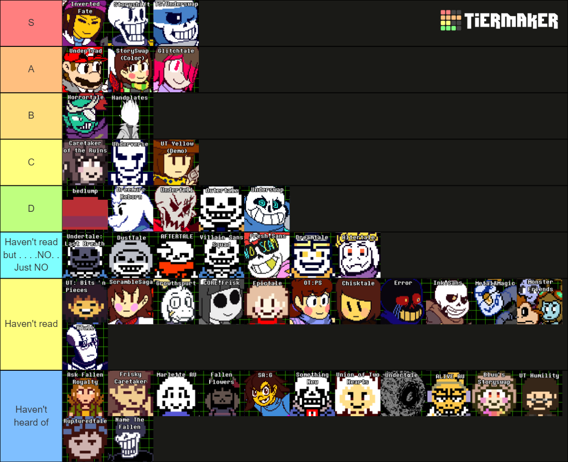 Fms' UNDERTALE AU Tier List (Community Rankings) - TierMaker