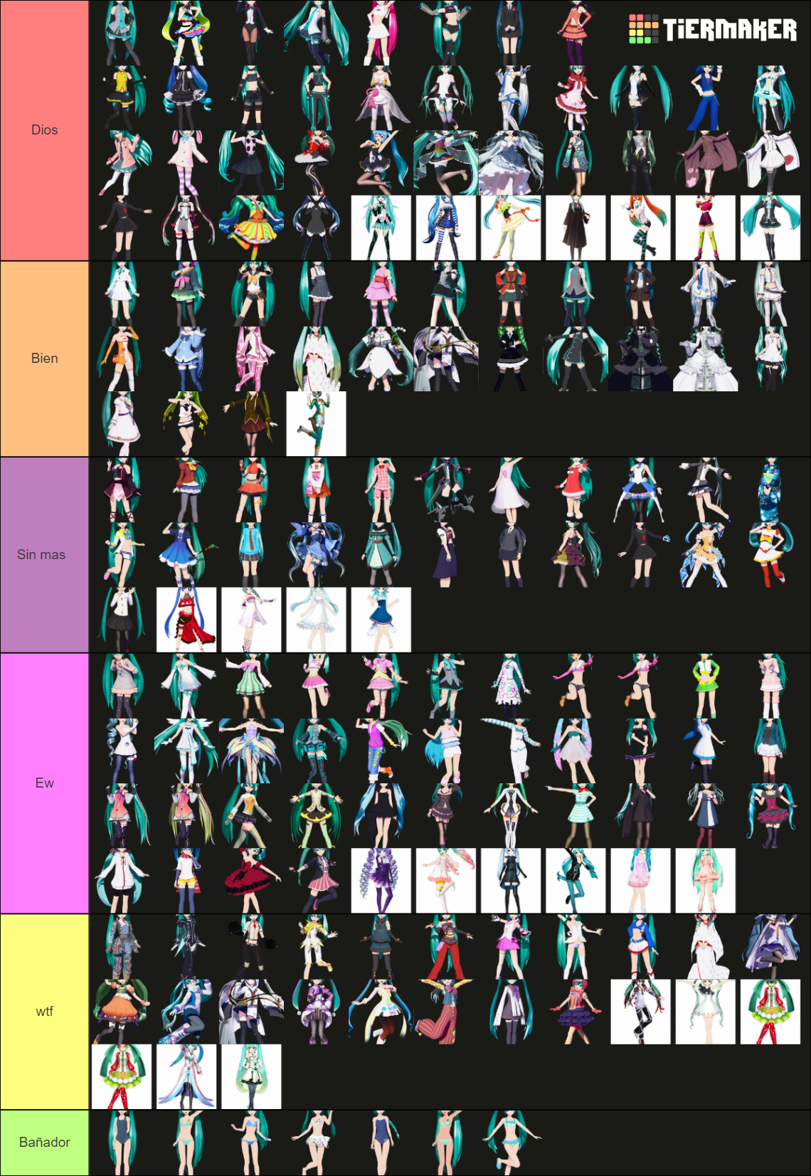 Hatsune Miku Tier List (Community Rankings) - TierMaker