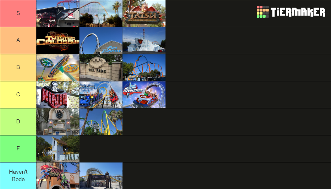 Six Flags Magic Mountain Tier List (Community Rankings) - TierMaker