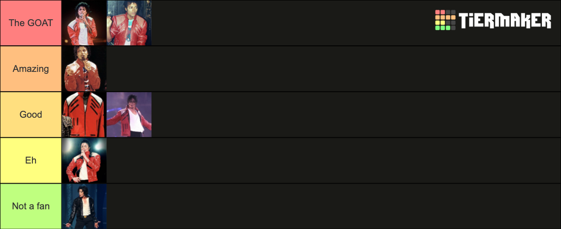 Michael Jackson on stage Beat It jackets Tier List (Community Rankings ...