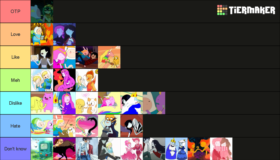 Adventure Time ships/couples Tier List (Community Rankings) - TierMaker