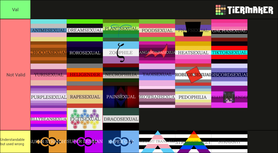 Invalid/Unnecessary Pride Flags Tier List (Community Rankings) - TierMaker