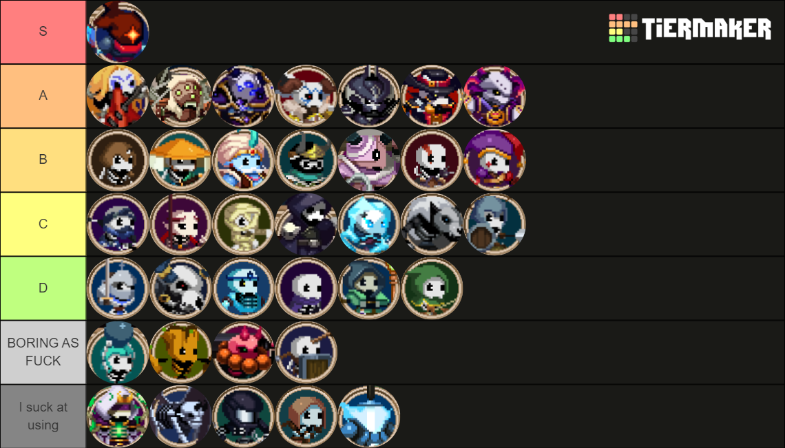 Skul The Hero Slayer Skulls 1 4 Tier List Community Rankings TierMaker