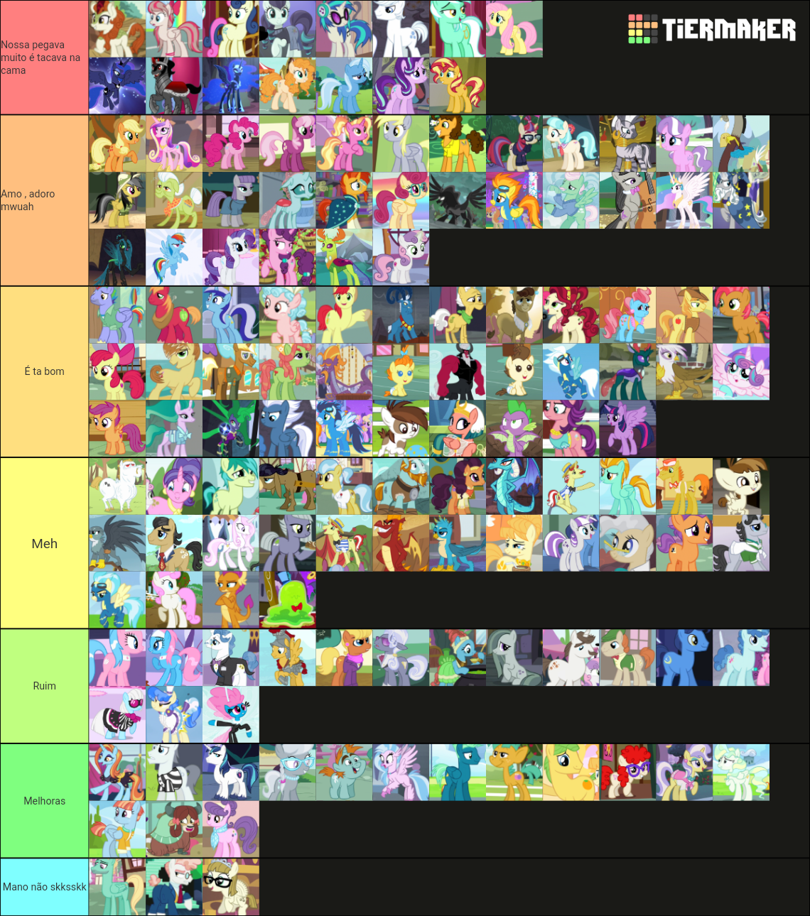 MLP:FiM Characters Tier List (Community Rankings) - TierMaker