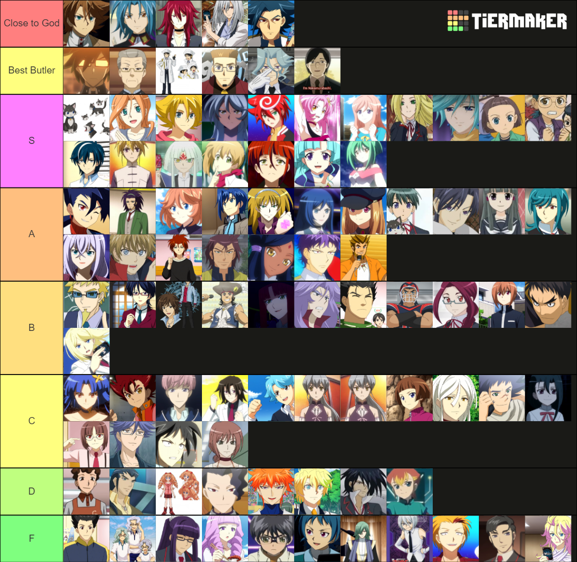 Cardfight Vanguard All Characters Ranking (Before V Series) Tier List ...