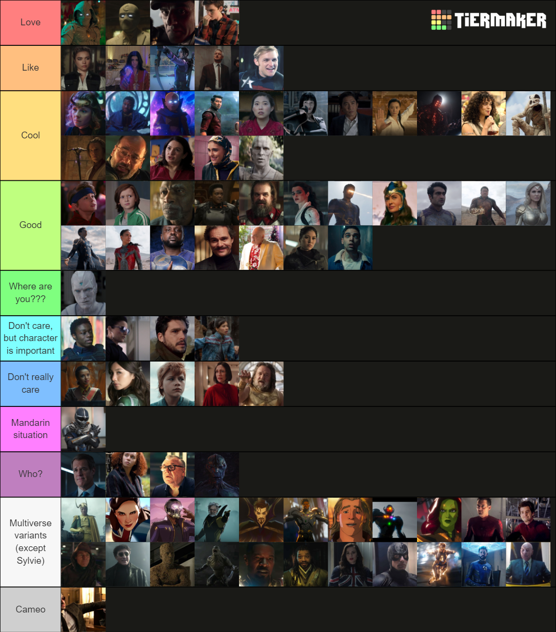 MCU Phase 4 new characters Tier List (Community Rankings) - TierMaker MCU Phase 4 new characters Tier List (Community Rankings) - TierMaker